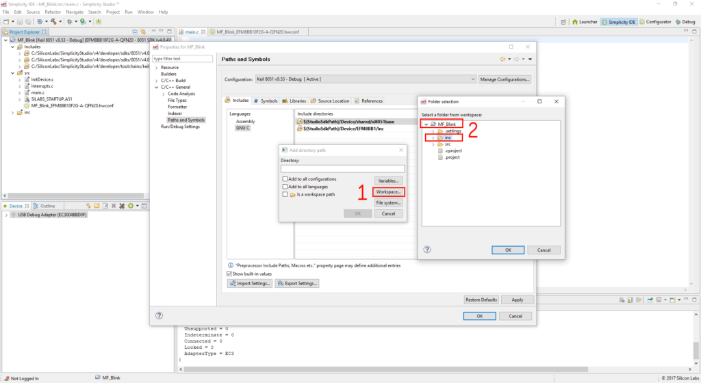 Getting Blinky going for EFM8. | MacroFab
